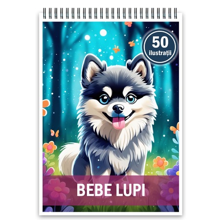 Carte de colorat, 50 de ilustratii, Bebe Lupi, 106 pagini - eMAG.ro