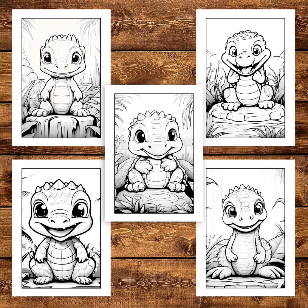 Carte de colorat, 50 de ilustratii, Bebe Crocodili, 106 pagini - eMAG.ro