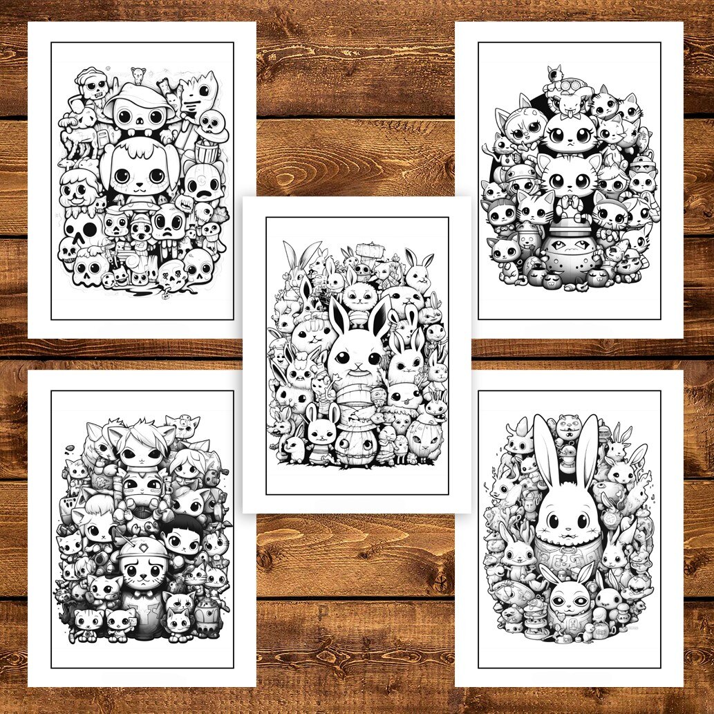 Carte de colorat, 50 de ilustratii, Monstruleti draguti, 106 pagini ...