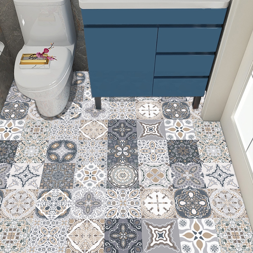 Set 24 placi autocolante, Sunmostar, PVC, 15x15 cm, Multicolor - eMAG.ro