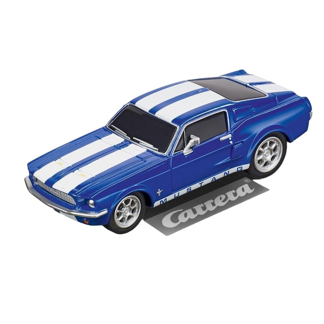 Masinuta Ford Mustang 67, Carrera, Metal, Albastru/Alb - eMAG.ro