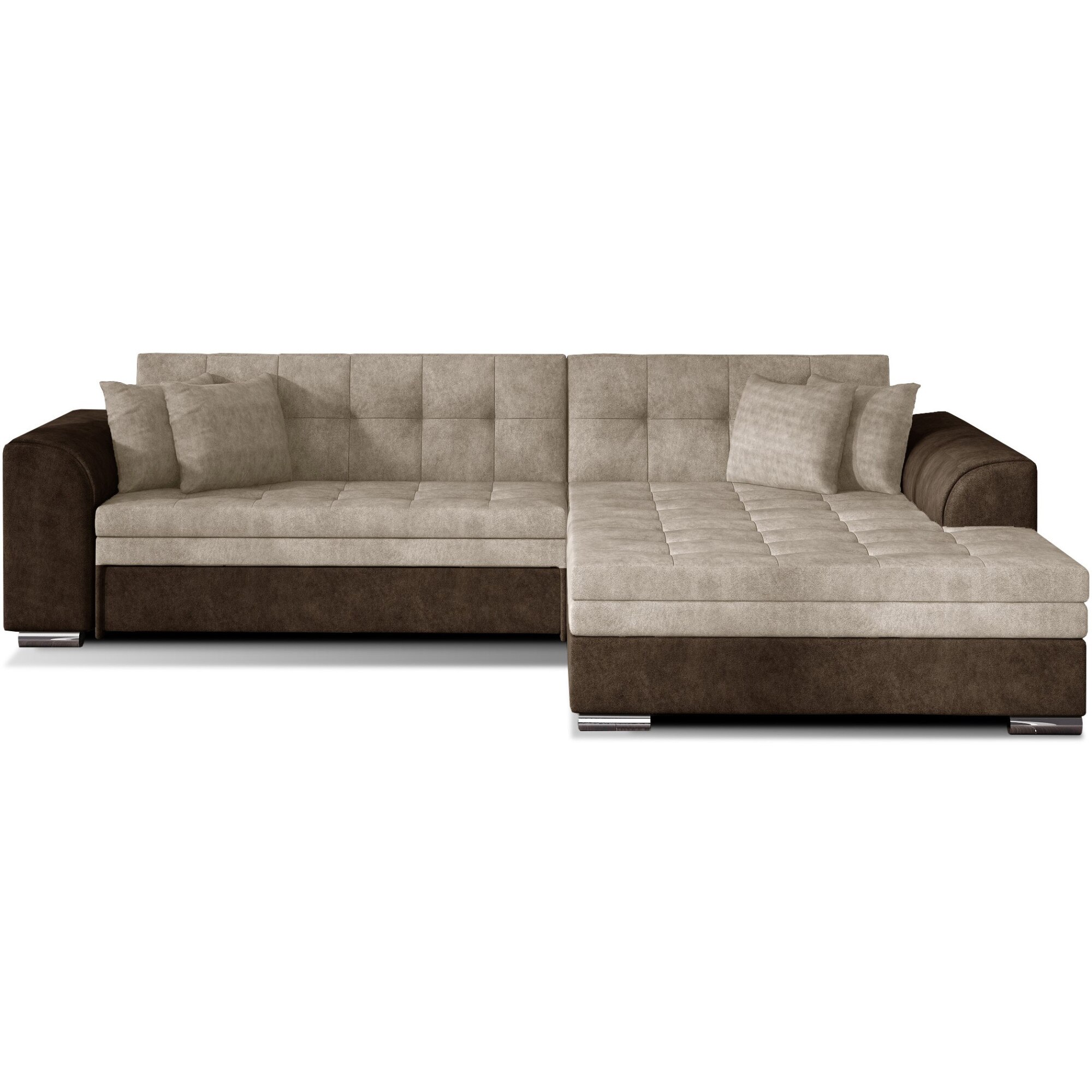 Canapea/Coltar extensibila ELTAP Sorento 4 locuri, stanga, bej/maro ...