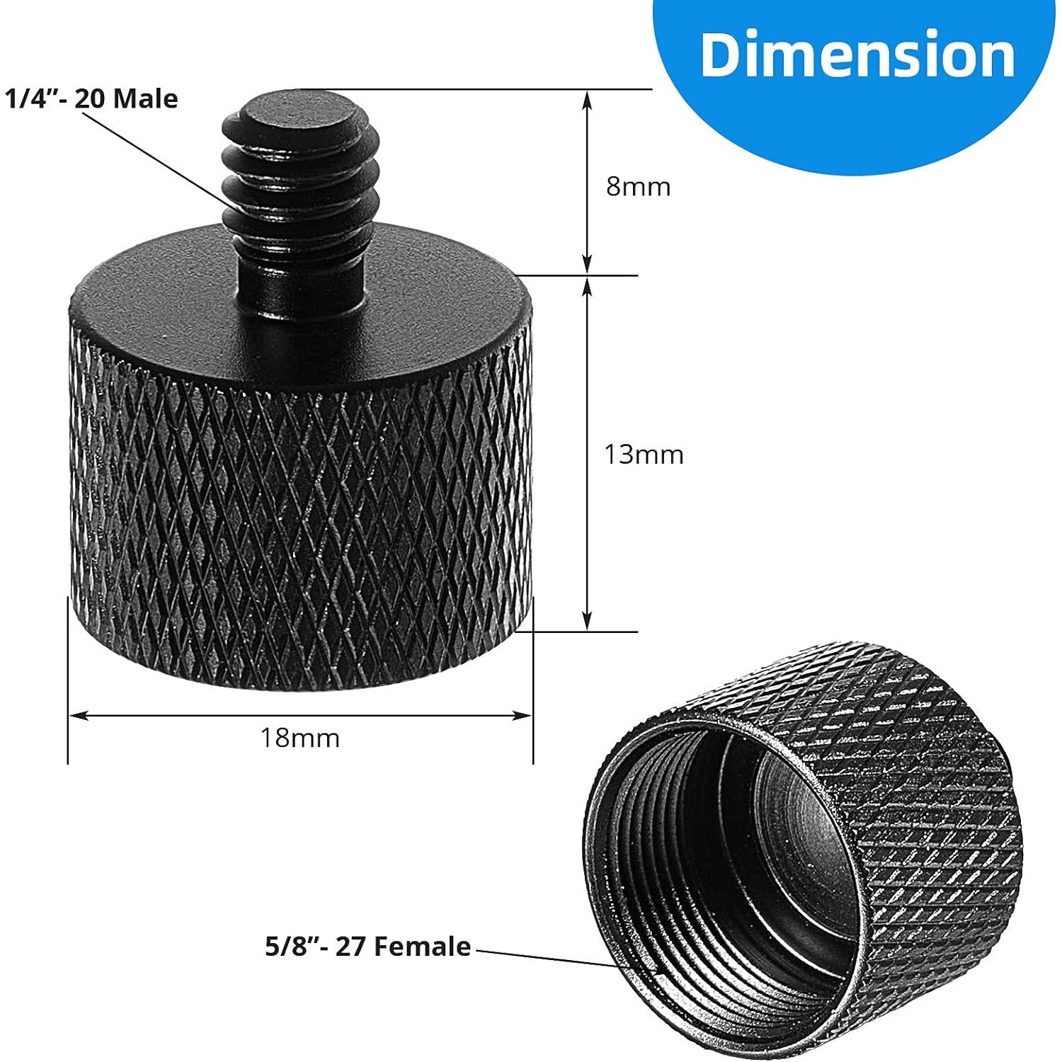 Adaptor suport microfon, 5/8"-1/4", Aluminiu, Negru, 4 buc - eMAG.ro