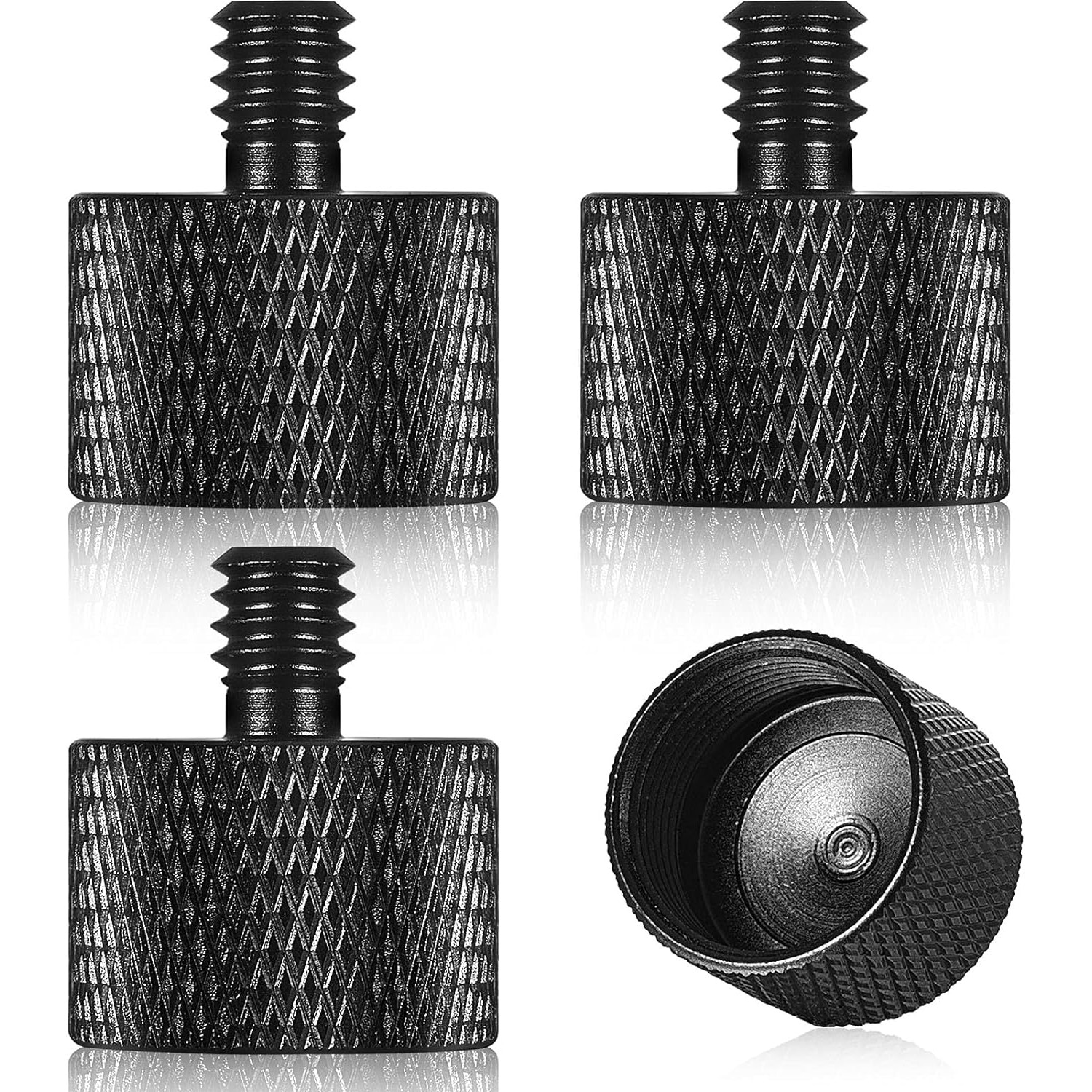 Adaptor suport microfon, 5/8"-1/4", Aluminiu, Negru, 4 buc - eMAG.ro