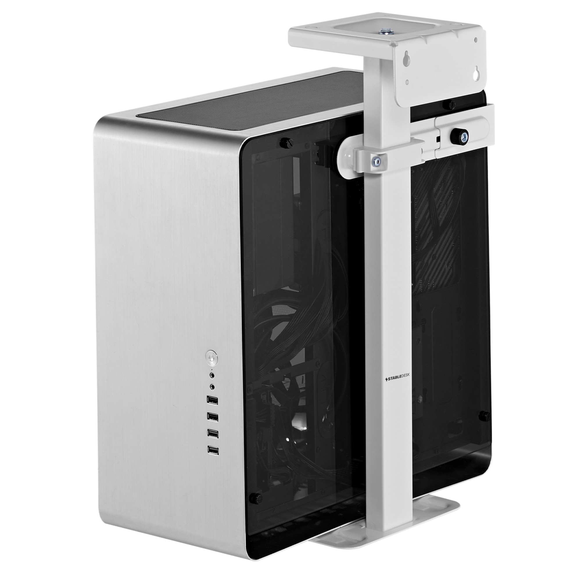 Suport unitate PC StableDesk, Reglabil, Prindere de perete/Sub blat ...