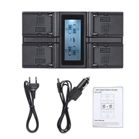 Incarcator de baterie pentru camera, cu 4 canale, compatibil cu Sony ...