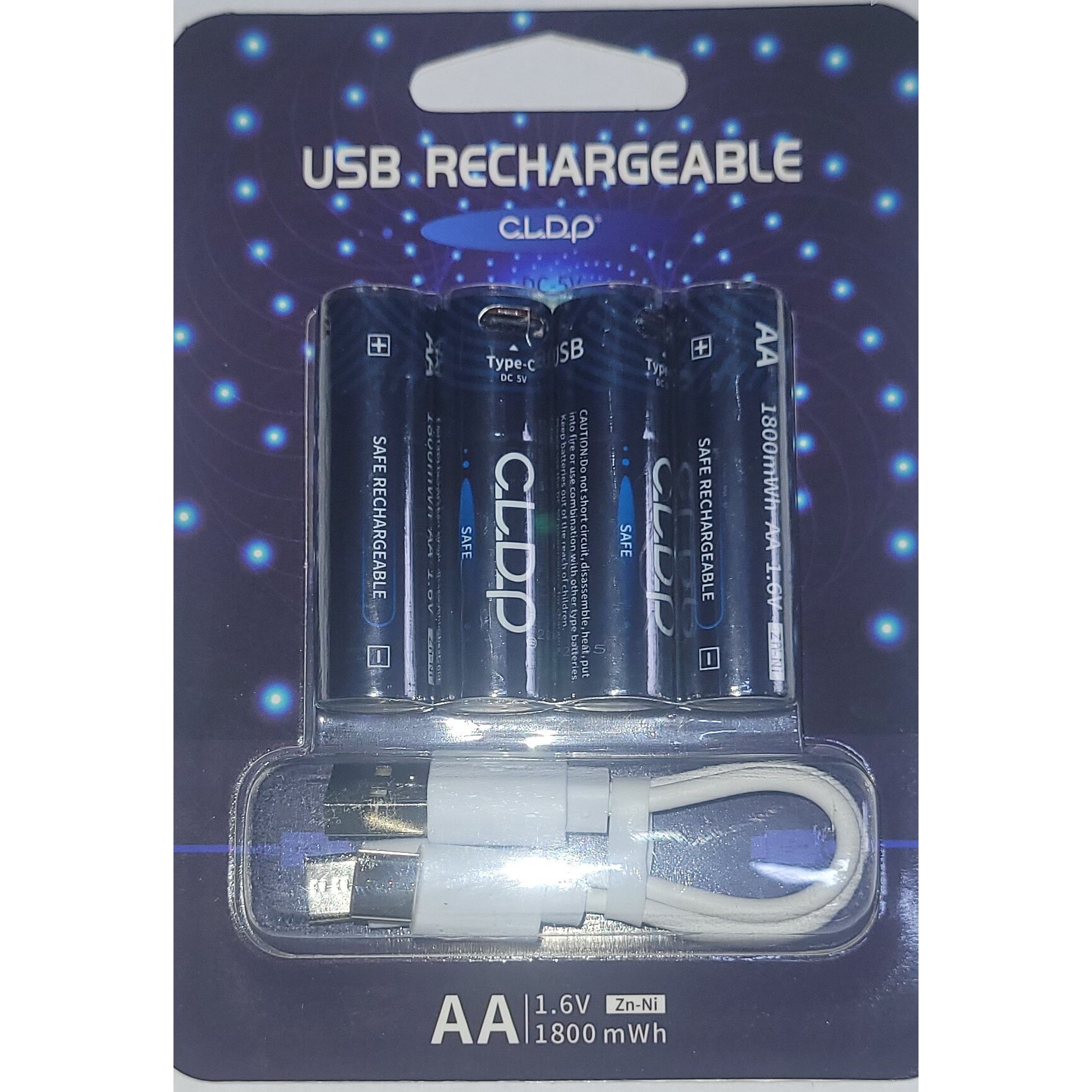 Acumulatori reincarcabil AA Zn-Ni USC Type C 1.6V 1800mWh 4/set cablu ...