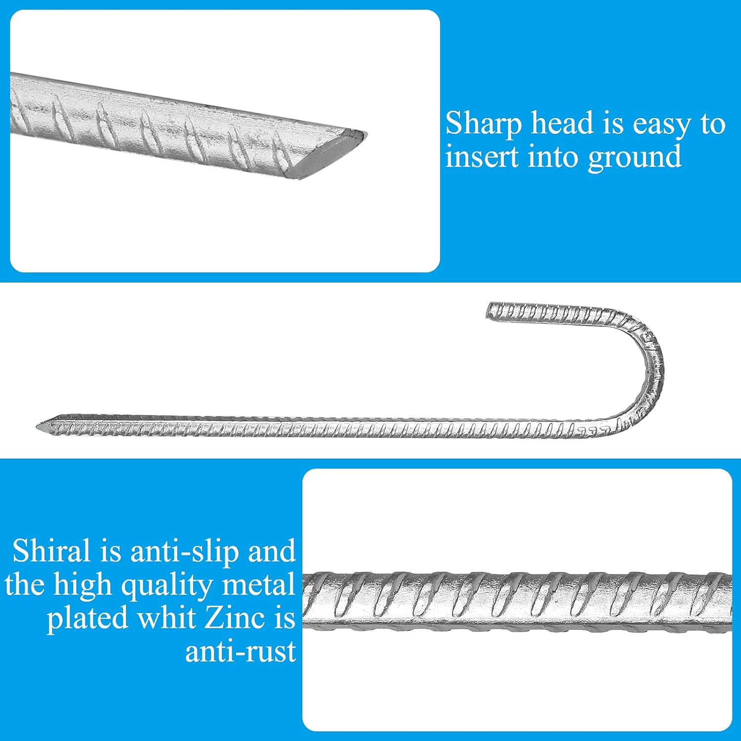 Set 10 ancore de cort, Jormftte, Otel, 300 mm, Argintiu - eMAG.ro