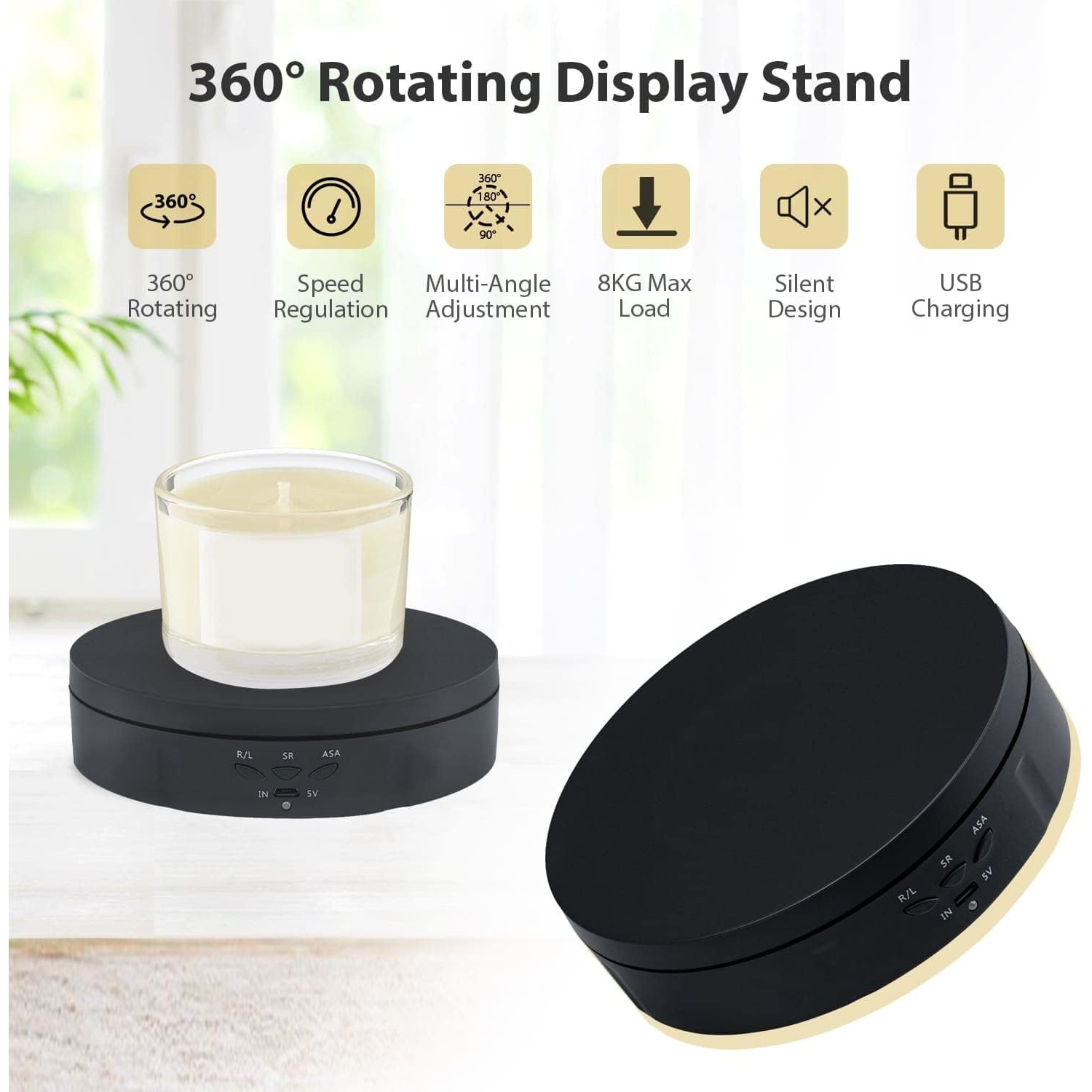 Stand rotativ pentru fotografiere, Mmgoqqt, Negru - eMAG.ro