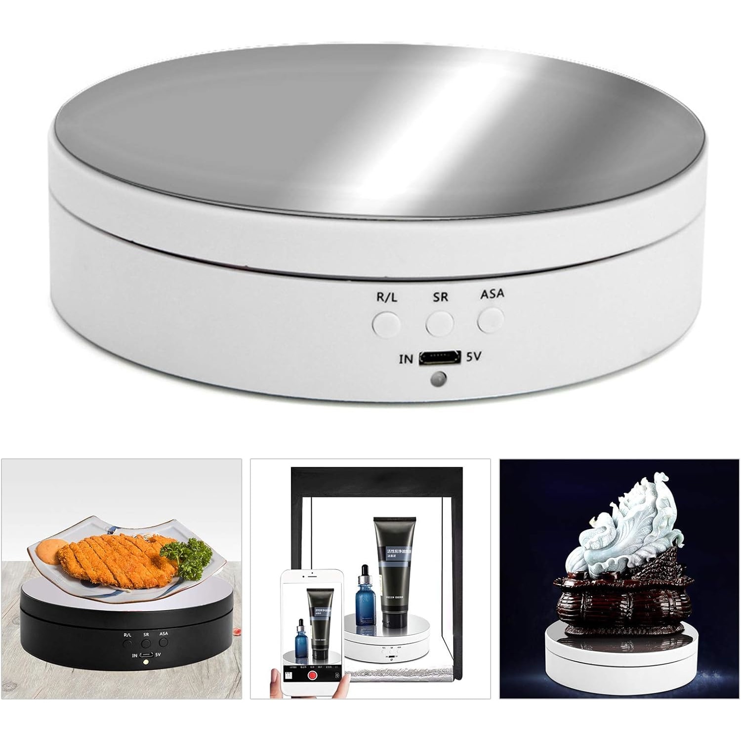 Stand foto rotativ, Mmgoqqt, Argintiu/Alb - eMAG.ro