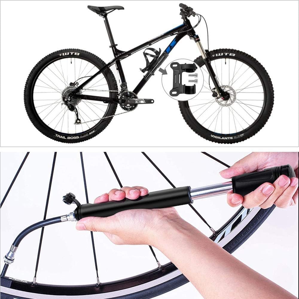 Mini pompa pentru bicicleta, Mmgoqqt, Aluminiu, Negru - eMAG.ro