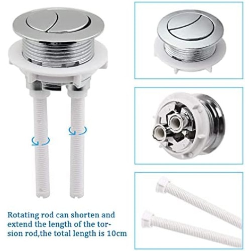 Set 3 Butoane de actionare pentru toaleta, Mmgoqqt, 38mm, Argintiu ...