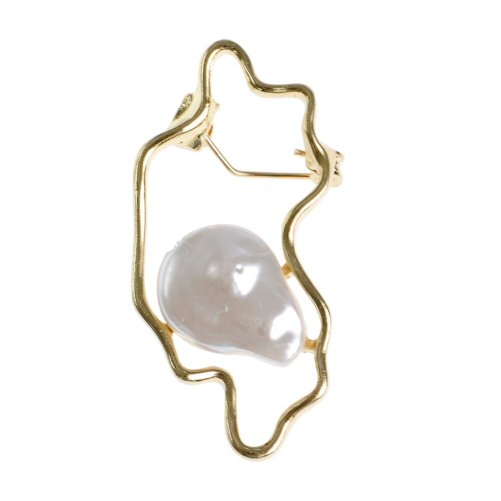 Brosa aurie cu perla acrilica alba, Meli Melo Paris - eMAG.ro