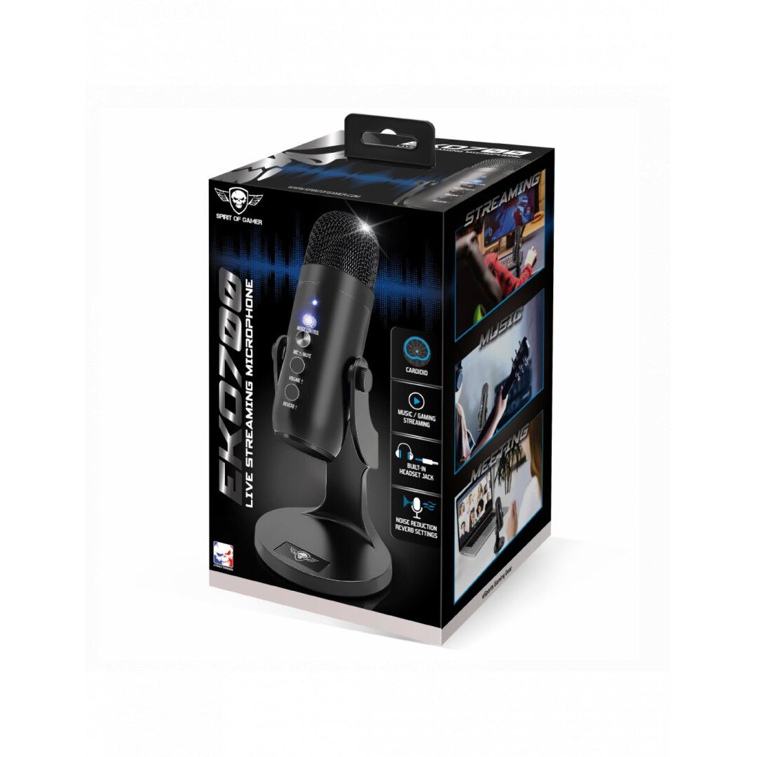 Microfon, Spirit Of Gamer, Conectare USB, Cablu 1.5m, Negru - eMAG.ro