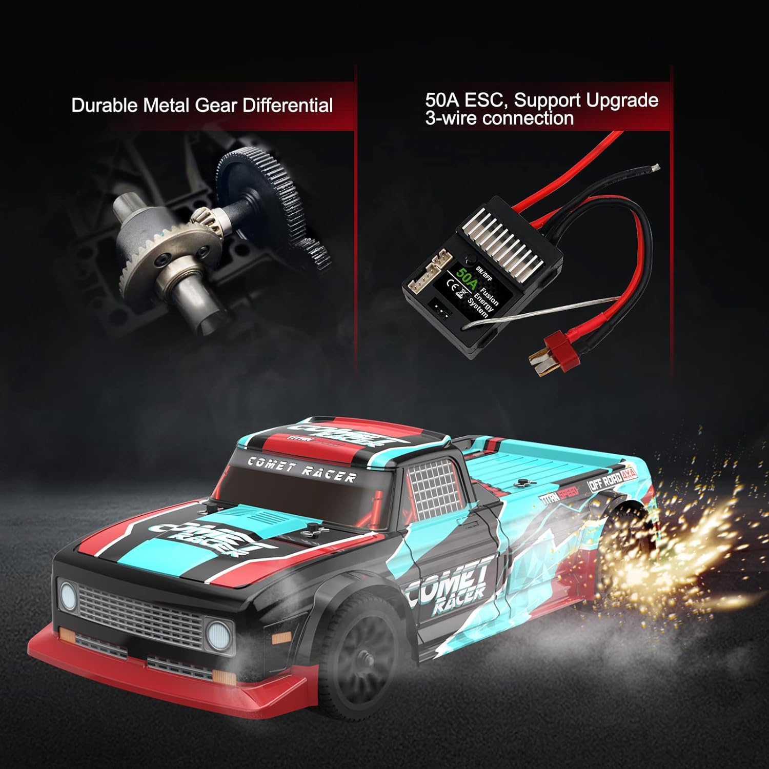 Exbonzai Comet Racer 2.4G RC кола с дистанционно управление, мащаб 1:12 ...