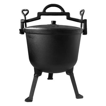 Ceaun din fonta cu picioare si capac WOODY, negru, 10 litri - eMAG.ro