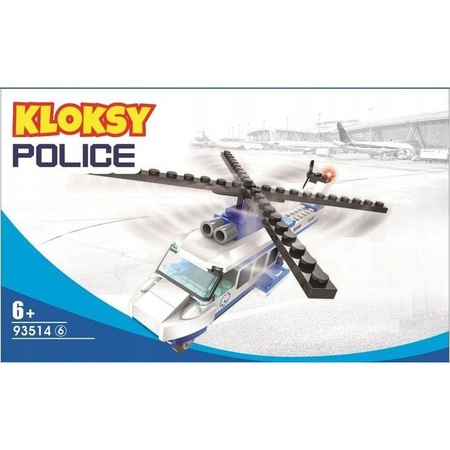 Set constructie elicopter de politie, Plastic, Multicolor, 156 piese ...