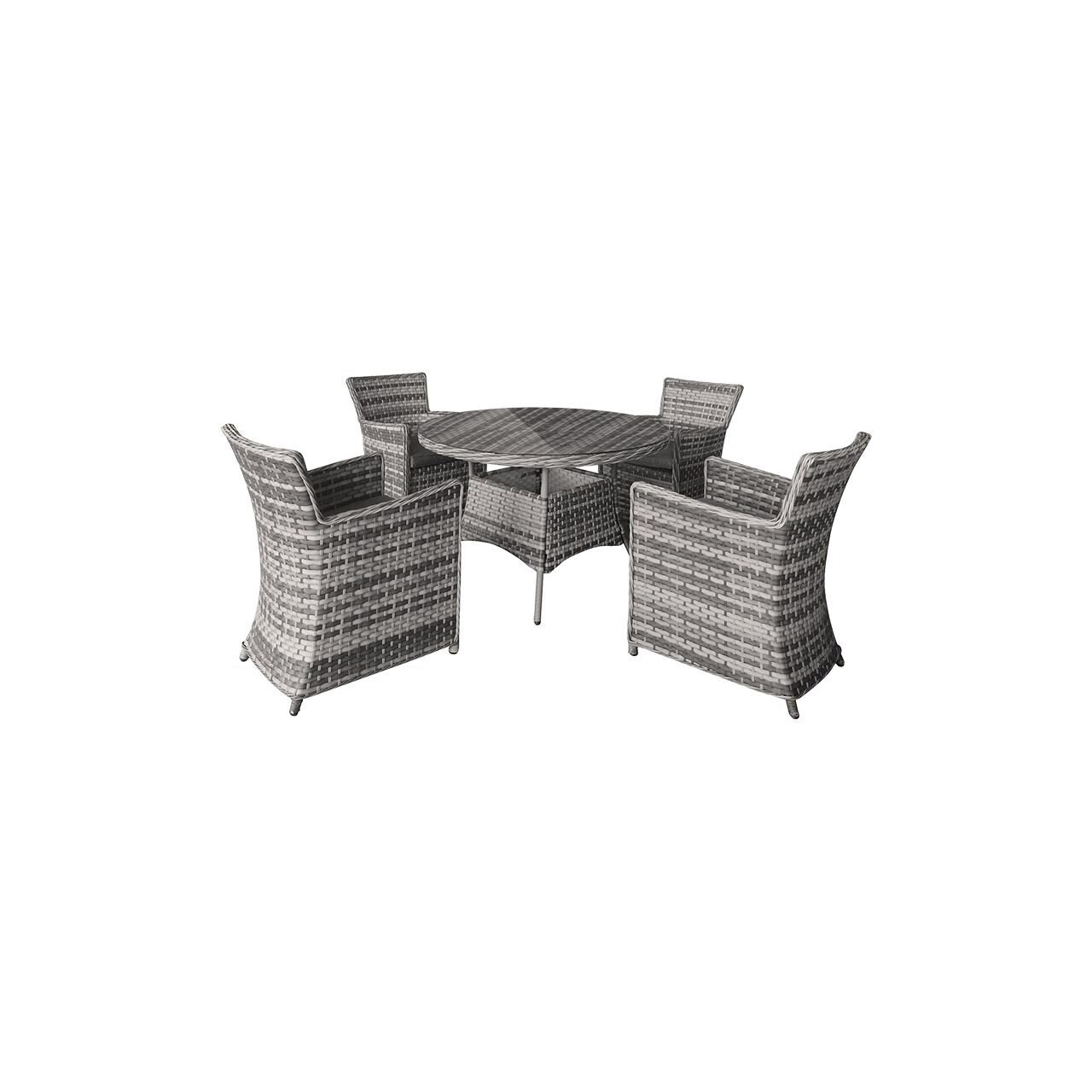 Set mobilier de gradina 4 scaune si o masa, 150 kg, cu perne - eMAG.ro