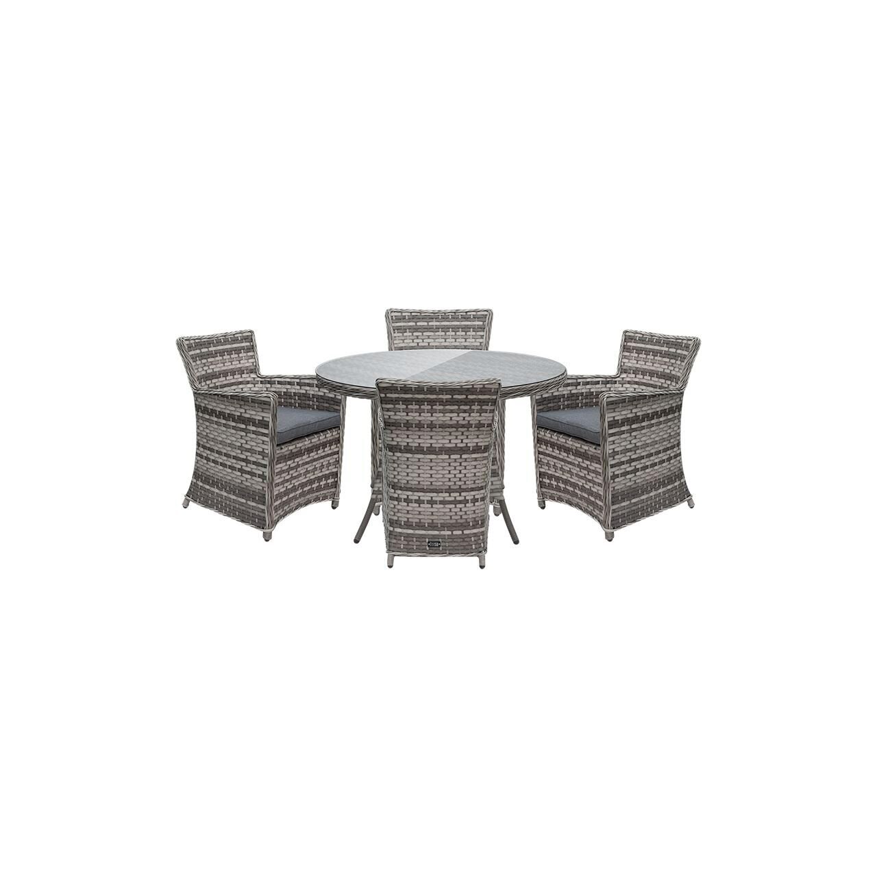 Set mobilier de gradina 4 scaune si o masa, 150 kg, cu perne - eMAG.ro
