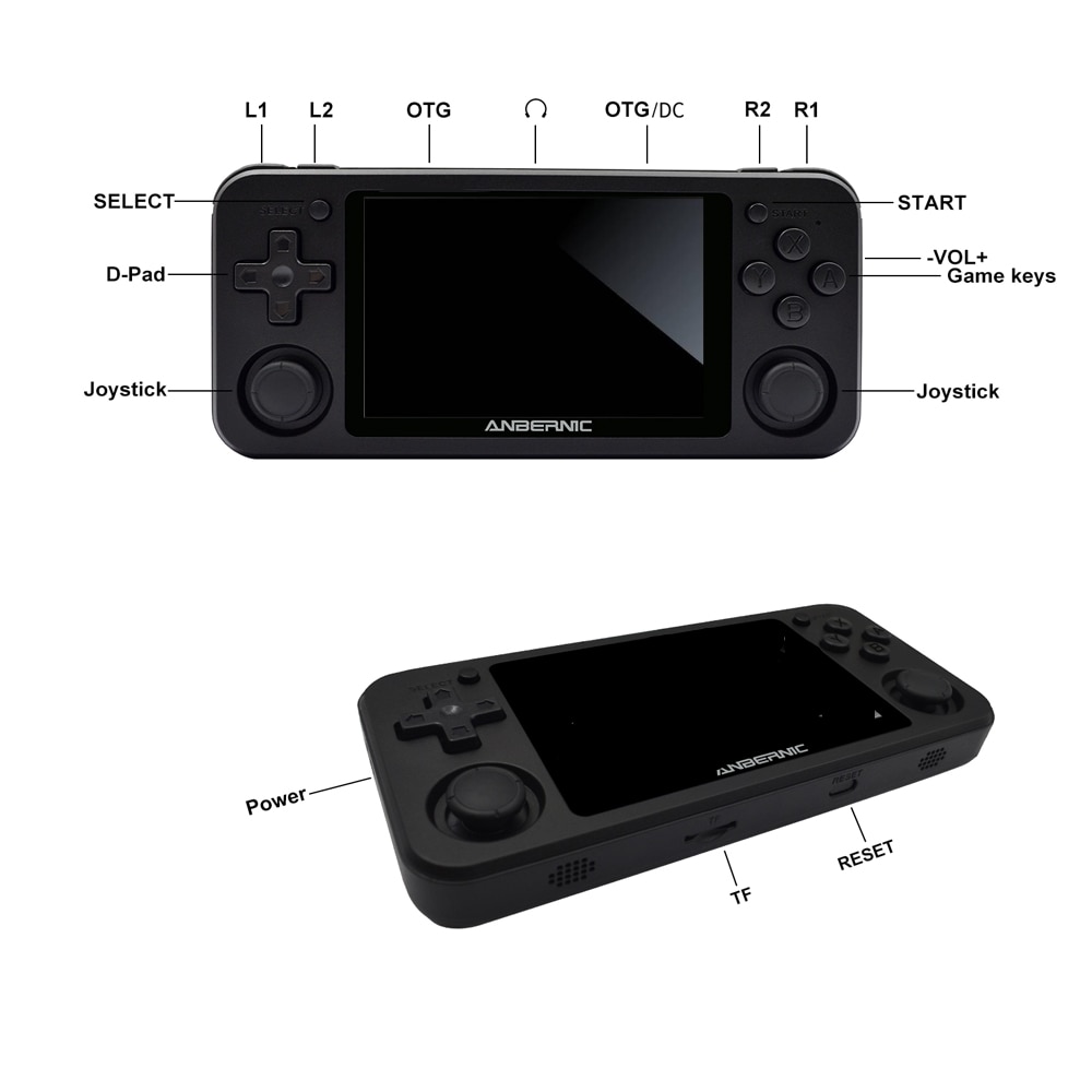 Игрова конзола ANBERNIC RG351P, черен цвят, преносима, поддръжка на 22 ...