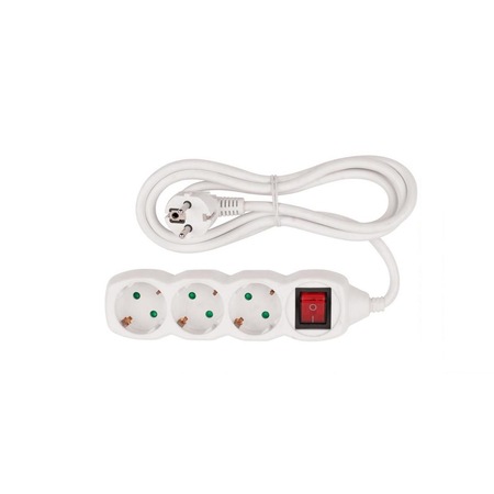 Prelungitor camera cu intrerupator si 3 prize, 5 m, max 3680 W, alb ...