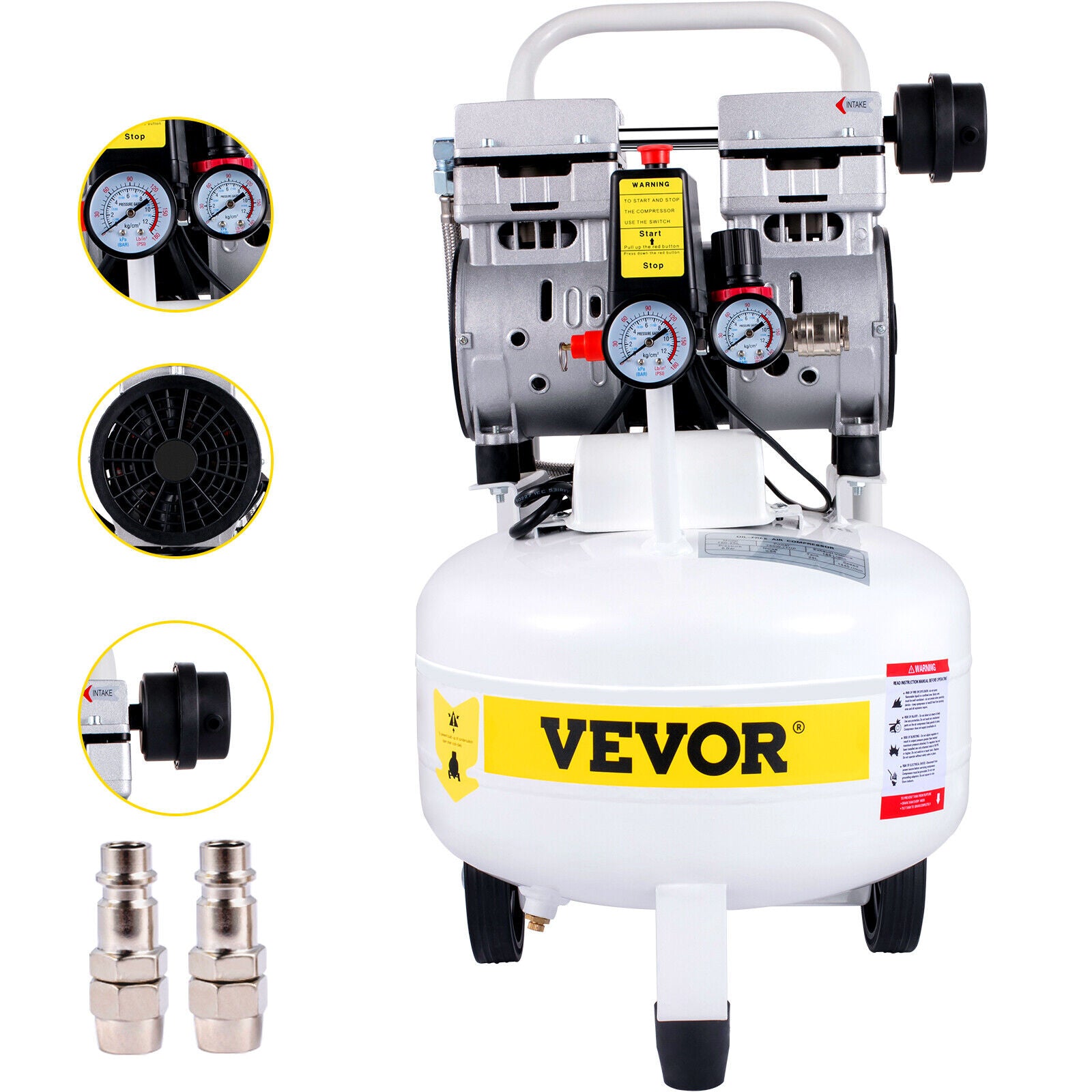 Compresor de aer, Vevor, 40L, 220V, 750W, 1440rpm, 115Psi, 165L/min ...