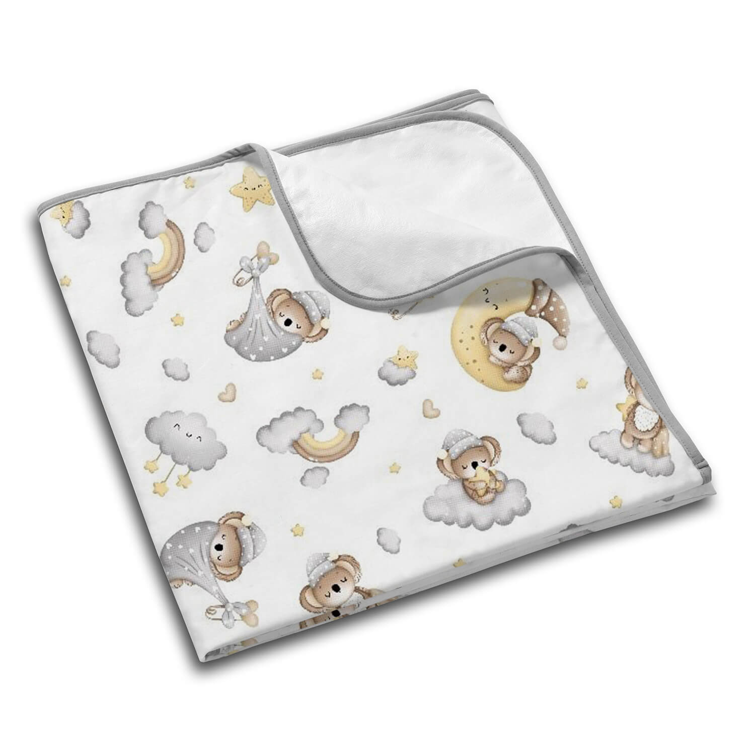 Set 2 aleze impermeabile refolosibile din bumbac 78x60 cm Kidizi Circus ...