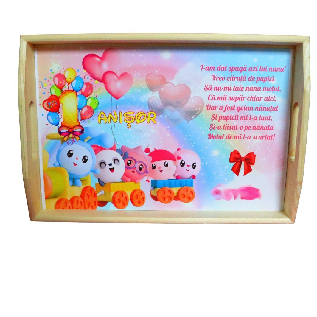 Set Mot, Baby Ricky, 5 Piese, Lemn, Roz, 20x30cm, SMD071 - eMAG.ro