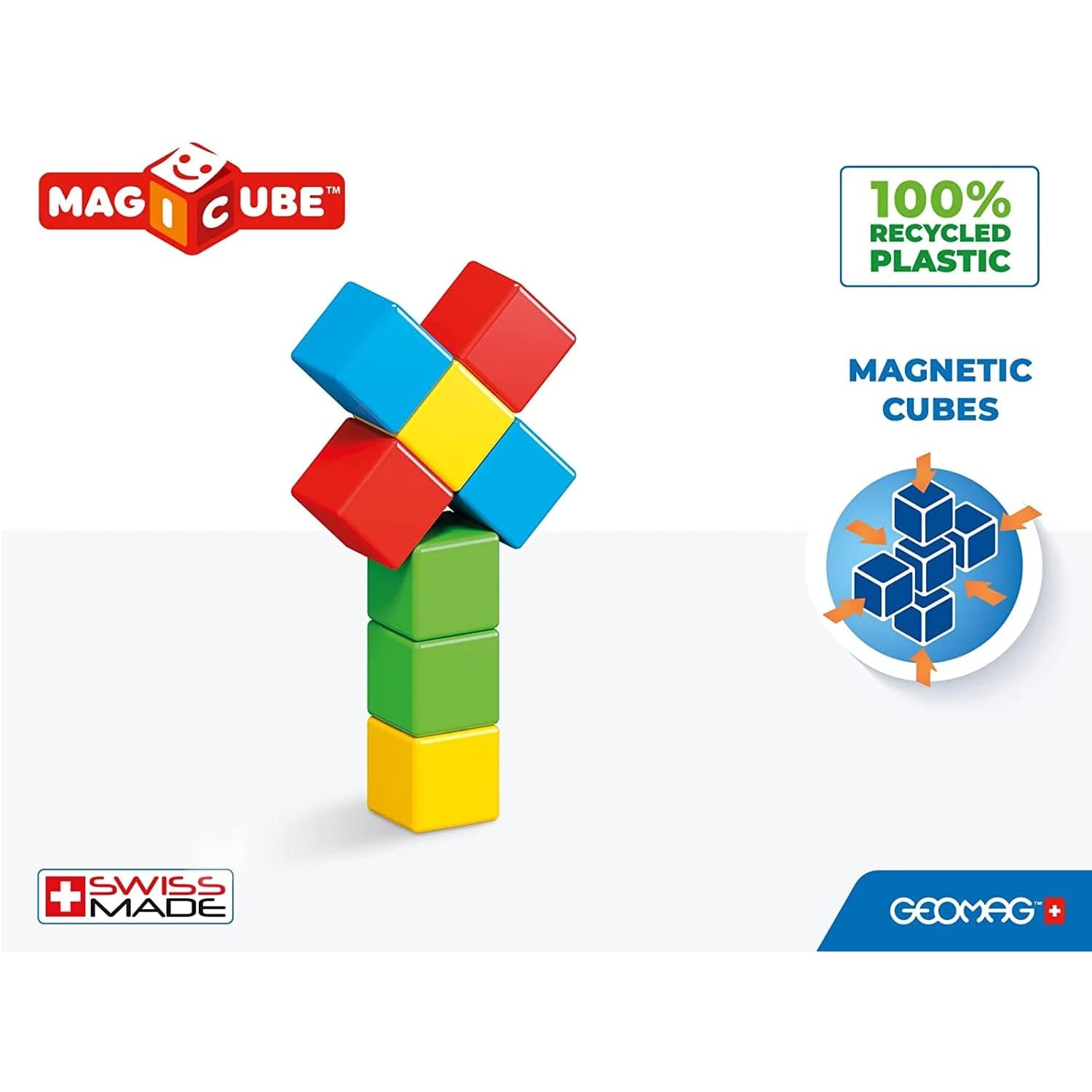 Магнитен конструктор, Geomag, Magicube, Full Color, 8 части - eMAG.bg