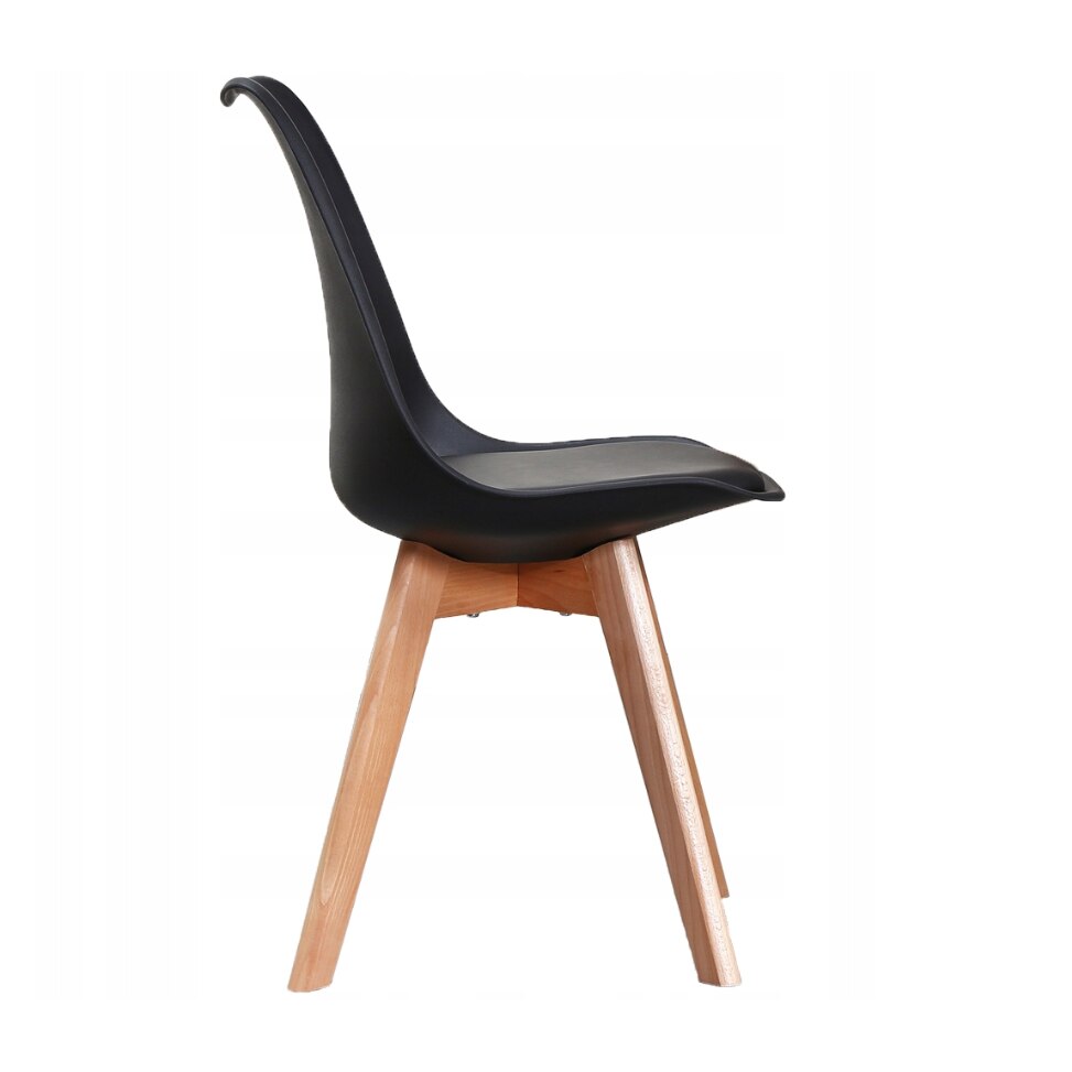 Scaun scandinav DSW cu perna, VIKING, 51 x 50 x 82 cm, negru - eMAG.ro