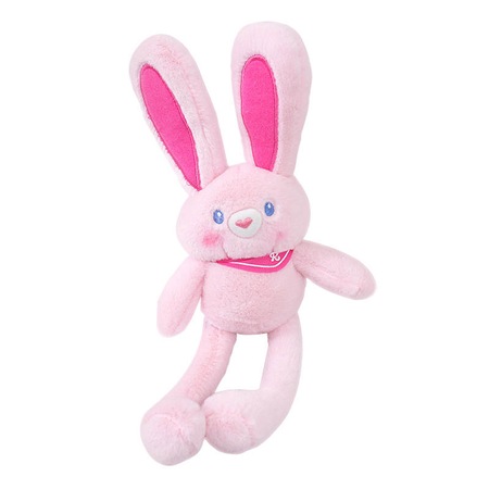 Iepuras de Plus cu Picioare/Urechi Extensibile, 30 cm, Roz - eMAG.ro