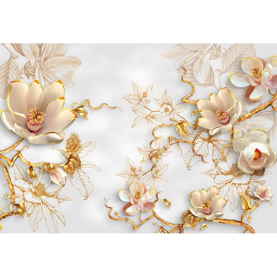 Sticker - Flori Albe De Portelan, 70x105 cm - eMAG.ro