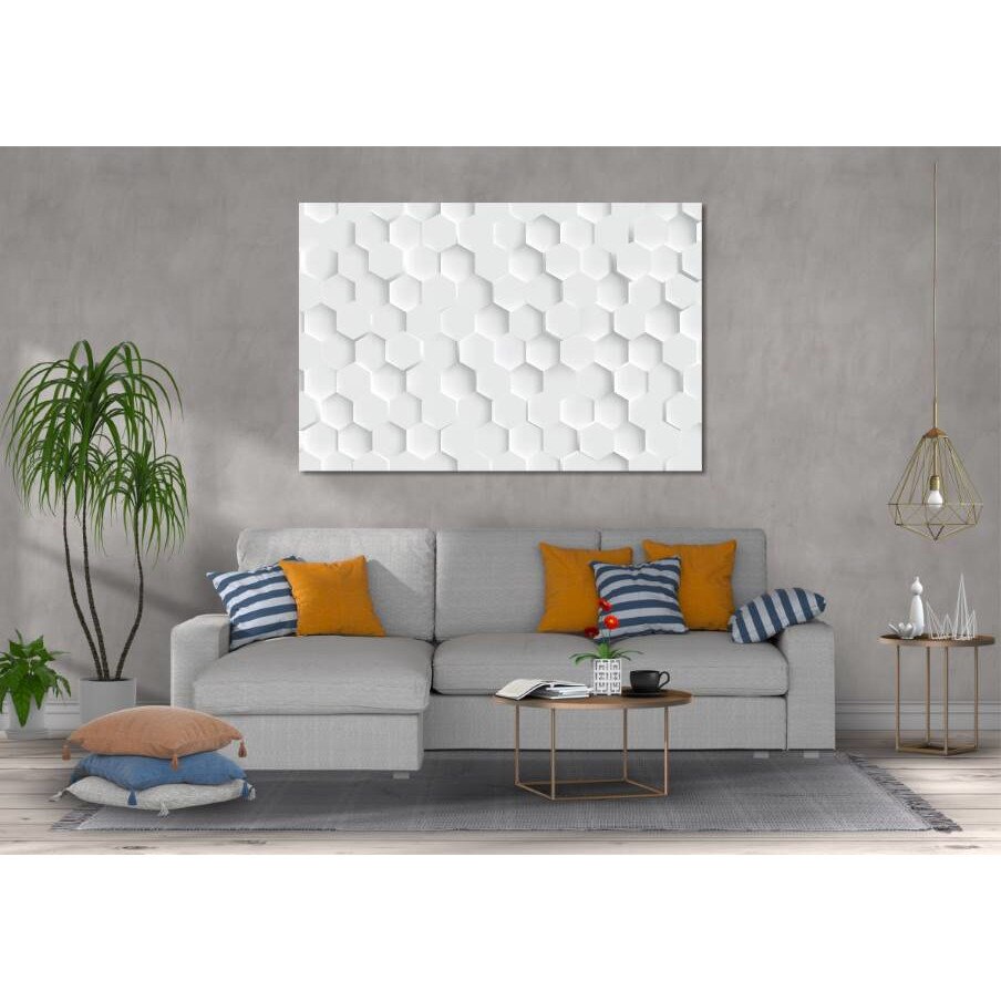 Öntapadó PVC tapéta - 3D fehér hatszög mintás, 360 x 250 cm - eMAG.hu