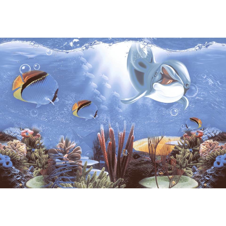 Sticker - Delfinul Si Viata In Ocean, 75x110 cm - eMAG.ro