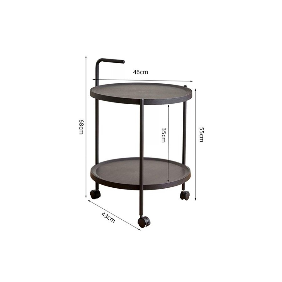 Masa laterala pentru living, mobila cu roti, raft de depozitare pe ...