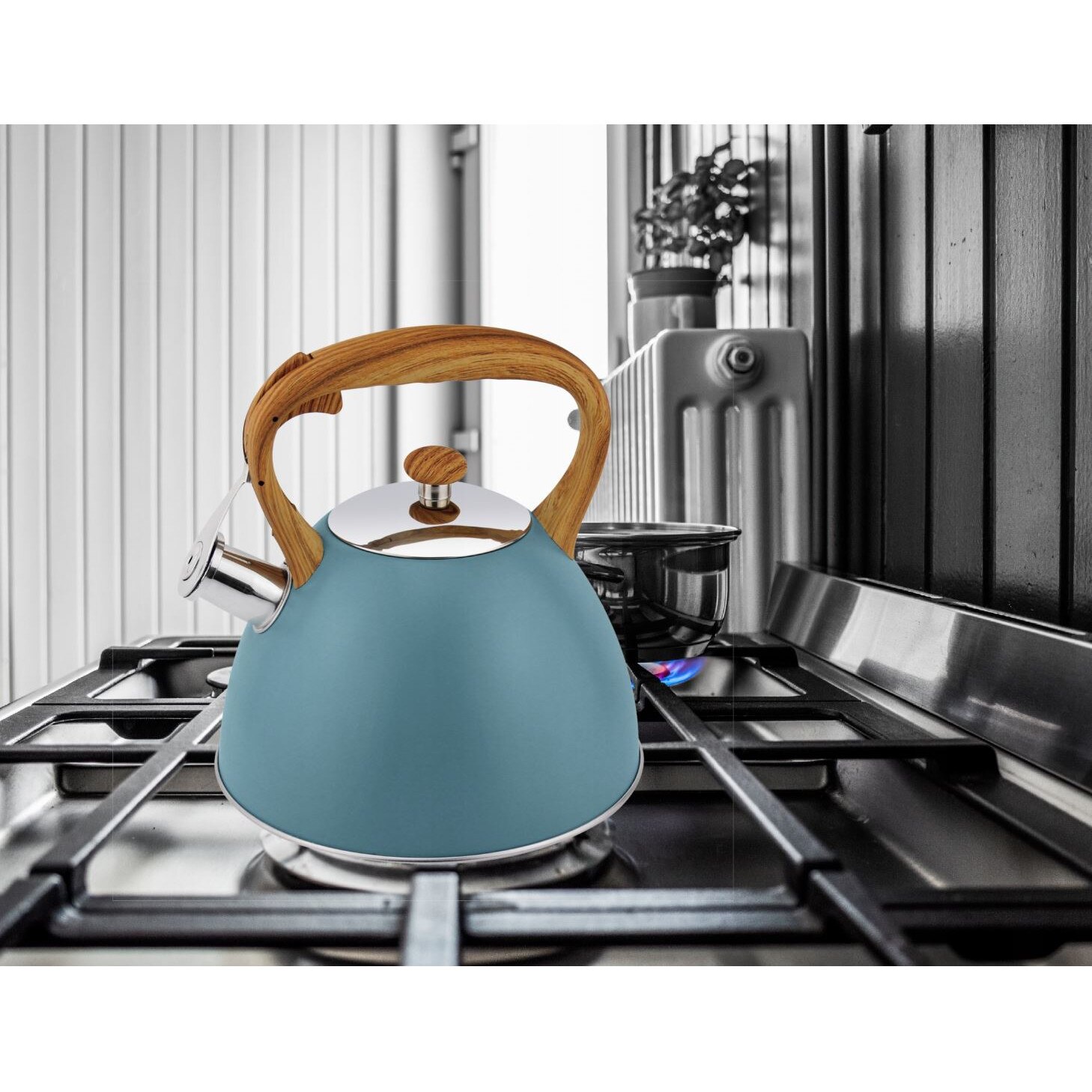 Ceainic traditional, Ramiz, Otel, 3l, Turcoaz - eMAG.ro