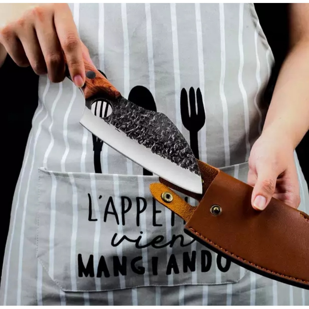 Cutit-Satar Japonez profesional, Aurov®, Forjat Manual, din Otel ...