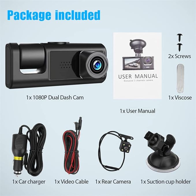 Camera 4K cu WiFi GPS fata 4K/2.5K si spate 1080P dubla camera de bord ...