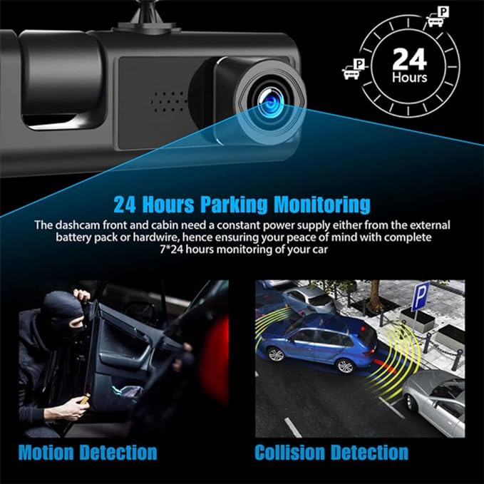 Camera 4K cu WiFi GPS fata 4K/2.5K si spate 1080P dubla camera de bord ...