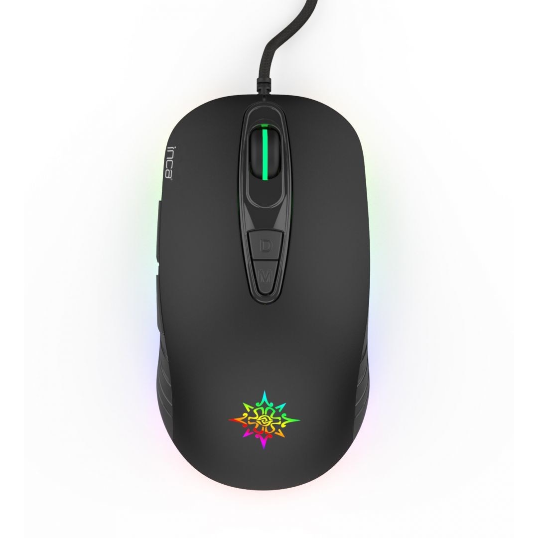 Mouse gaming cu fir, Inca, USB, Optic, 3200 dpi, Negru - eMAG.ro