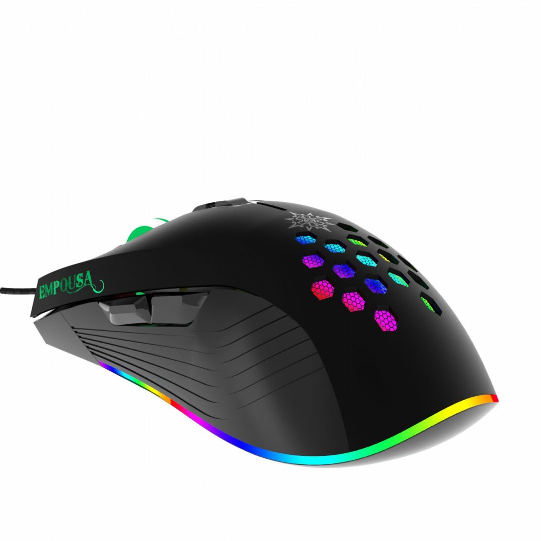Mouse gaming, INCA, cu fir, USB, optic, 7200DPI, negru, RGB - eMAG.ro