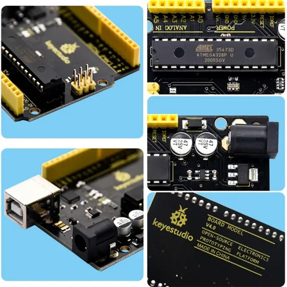 Placa Dezvoltare ATmega328P-PU, Keyestudio, Uno V4.0, Compatibila cu Arduino, Negru - eMAG.ro