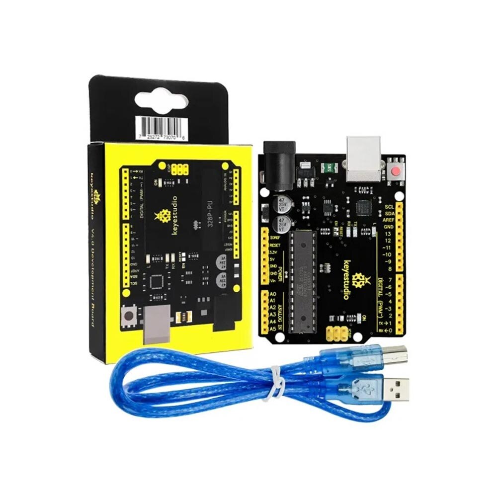 Placa Dezvoltare ATmega328P-PU, Keyestudio, Uno V4.0, Compatibila cu Arduino, Negru - eMAG.ro