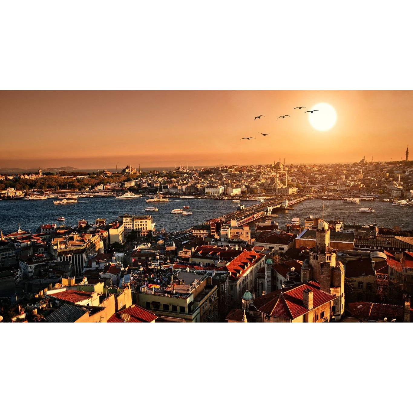 Sticker - Peisaj Cu Podul Galata, 70x120 cm - eMAG.ro