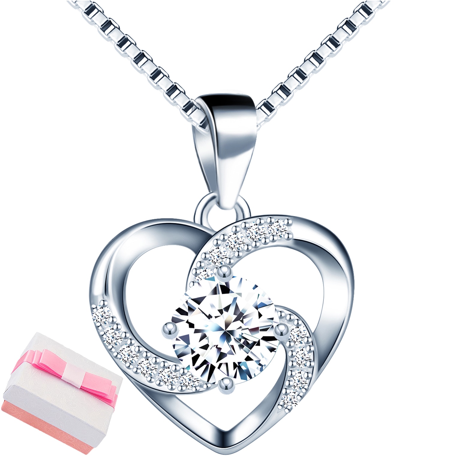 Colier Inima Din Argint 925 Placat Cu Rodiu, Mennica Bydgoska - eMAG.ro