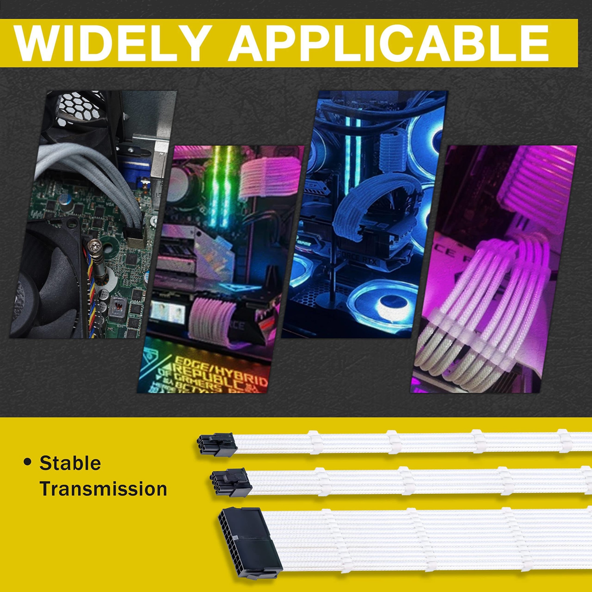 Set Prelungire Cabluri Sursa ATX, JESWO, Modding Sleeve, Kit Extender ...