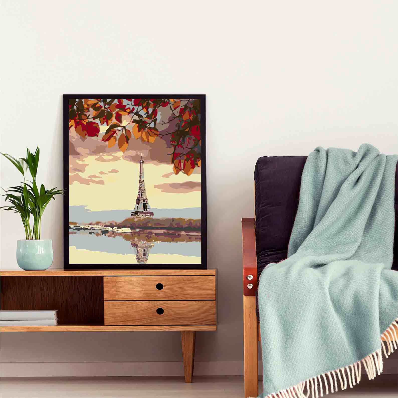 Комплект за рисуване по номера Айфеловата кула през есента 3685 ...