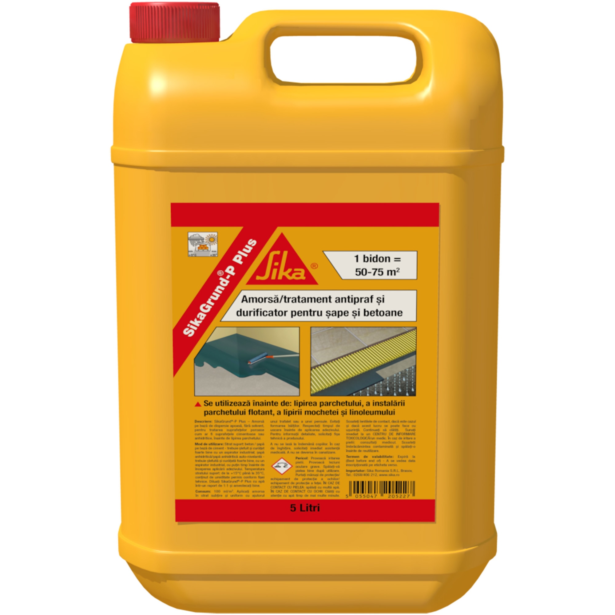 Grund de durificare si tratament antipraf SikaGrund P plus, bidon 5L ... Grund de durificare si tratament antipraf SikaGrund P plus, bidon 5L ...