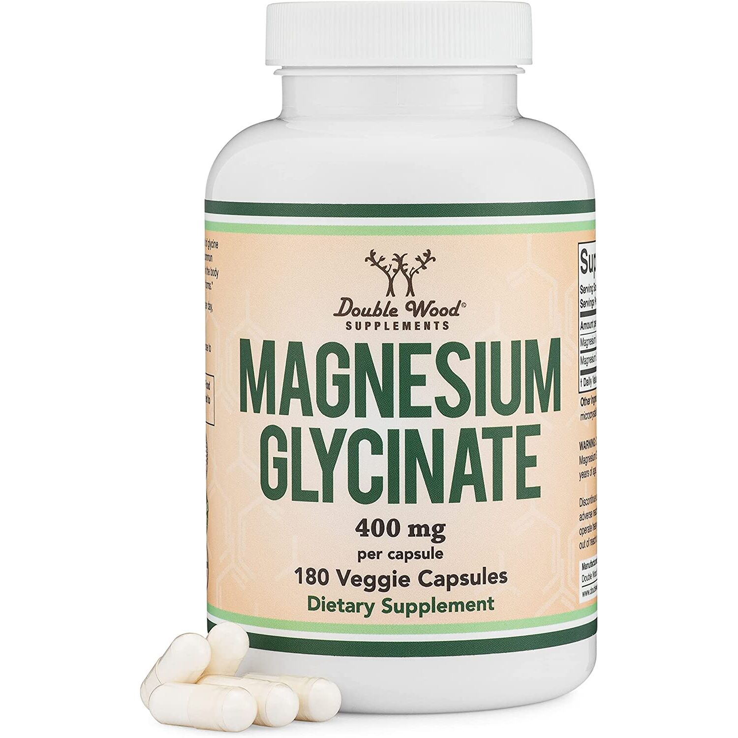 Glicinat de magneziu, Double Wood, 180 capsule - eMAG.ro