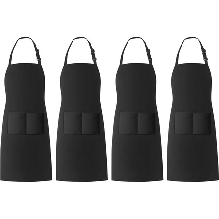 Set 4 Sort de bucatarie, NUODWELL, Cu curea reglabila la gat si buzunar ...